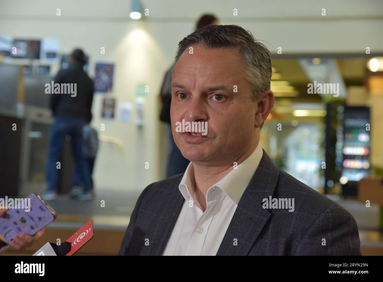 Wellington, New Zealand. 02nd Oct, 2023. Greens co-leader James Shaw ...
