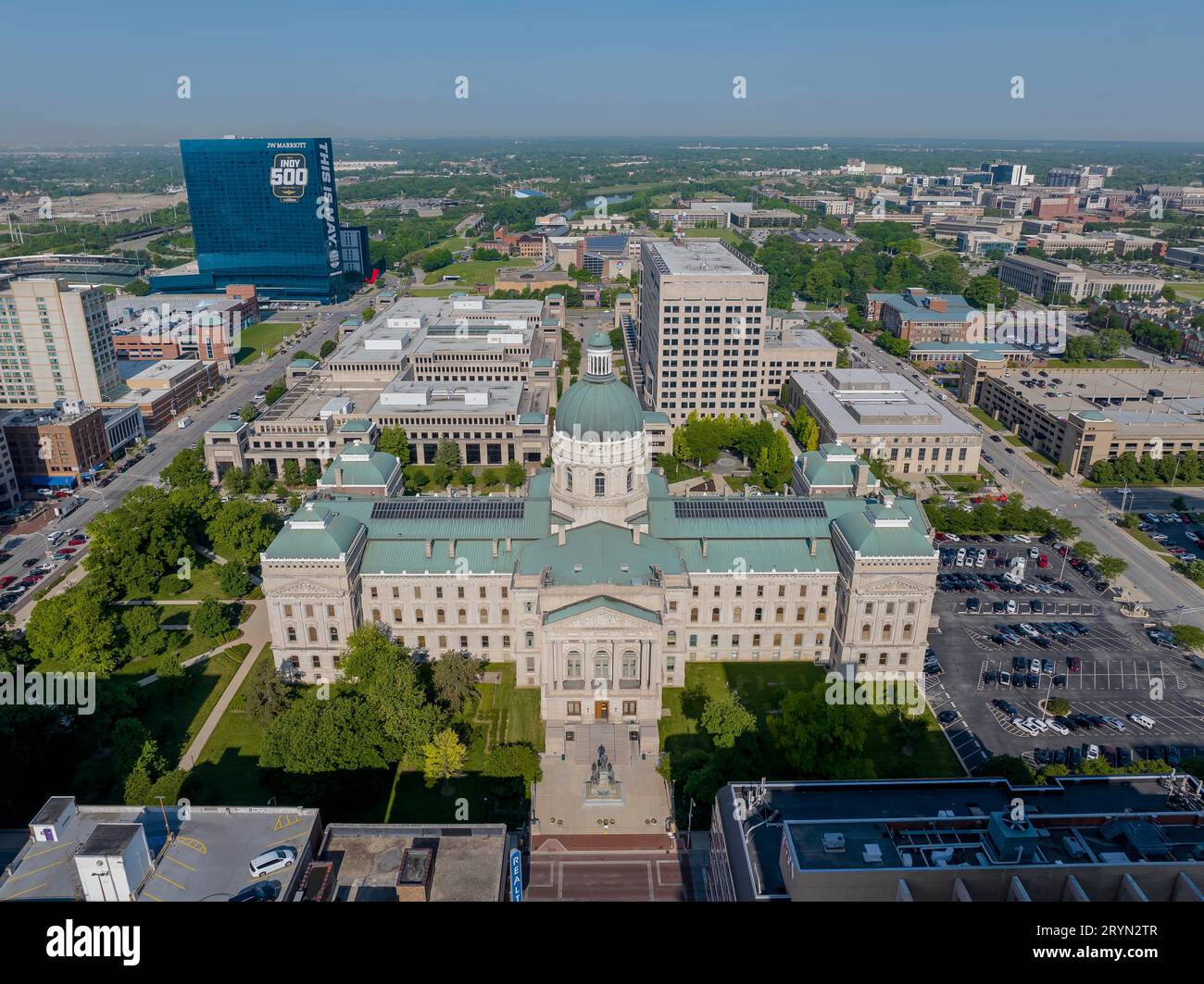 Aerial downtown indianapolis indiana hi-res stock photography and ...