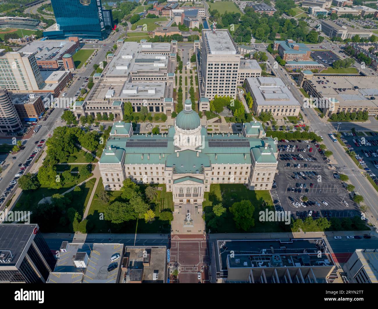 Aerial downtown indianapolis indiana hi-res stock photography and ...