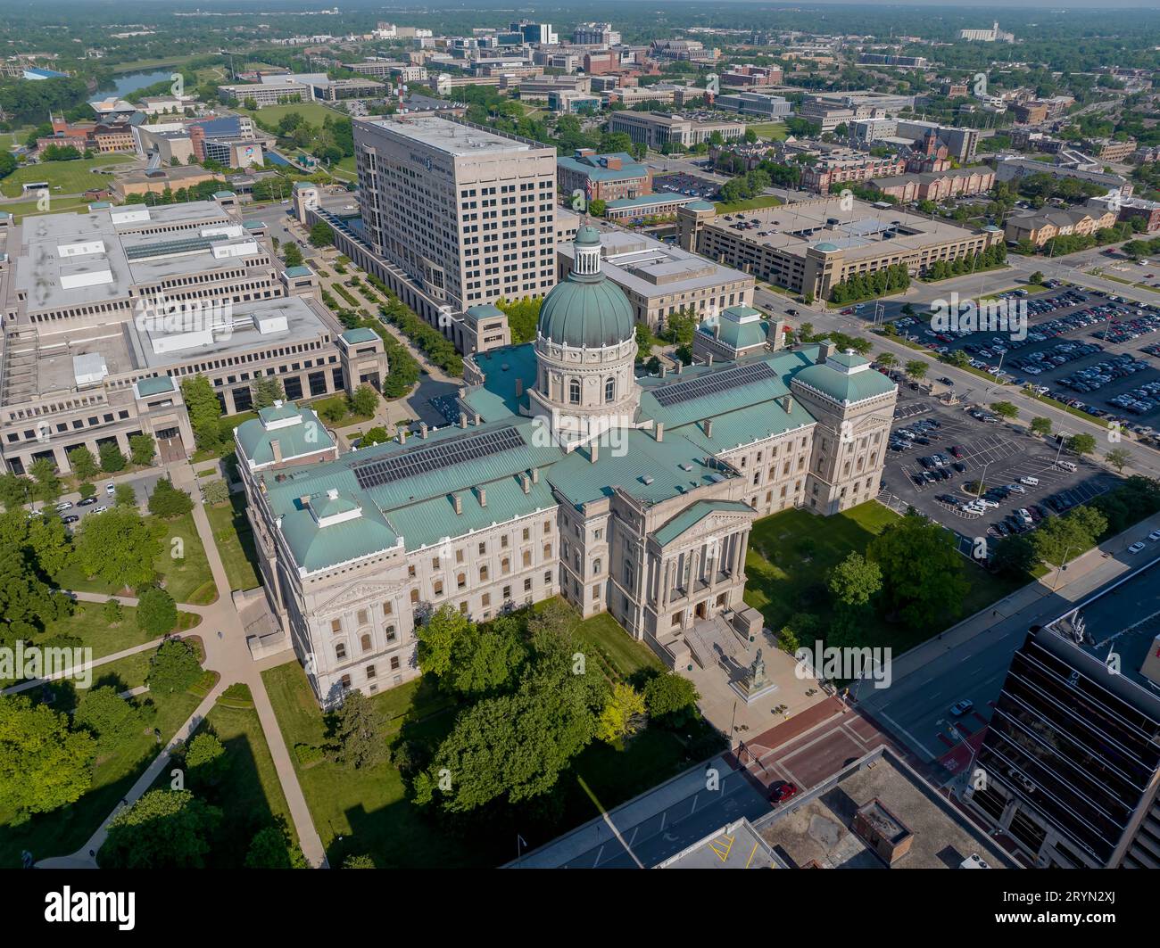 Aerial downtown indianapolis indiana hi-res stock photography and ...