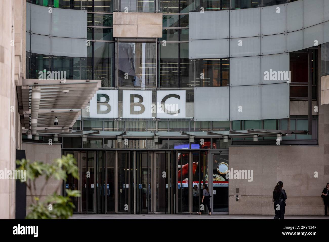 London, UK. 01st Oct, 2023. The front of Broadcasting House, the ...