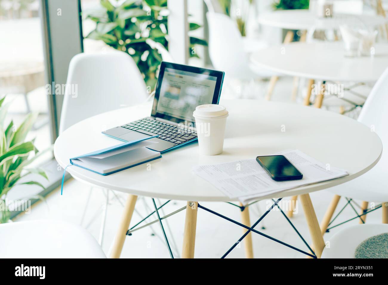 Workplace of a remote manager, corporate briefing, free access Stock ...