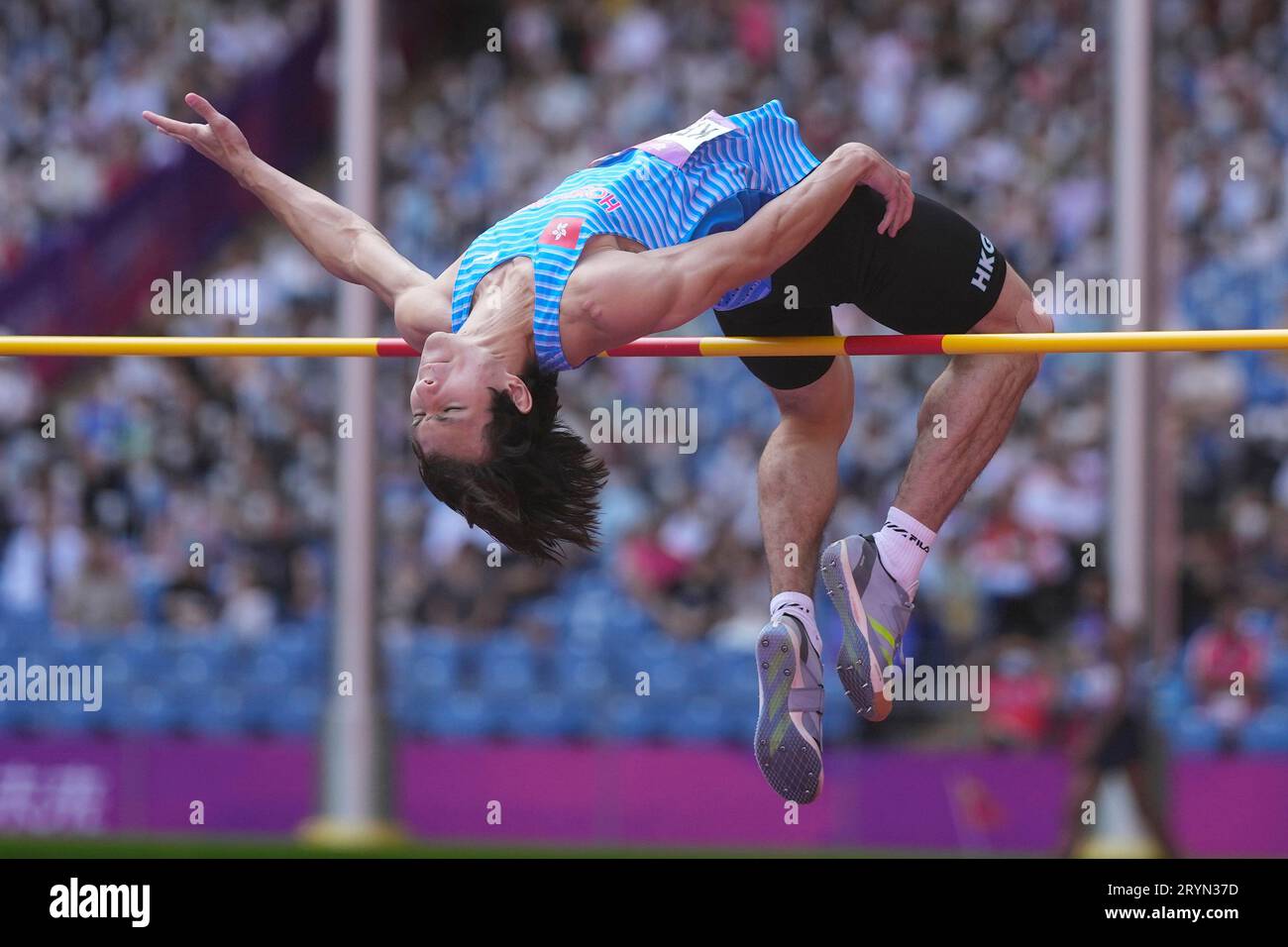 Hong Kong's Michael John Kennelly competes during the men's high jump ...