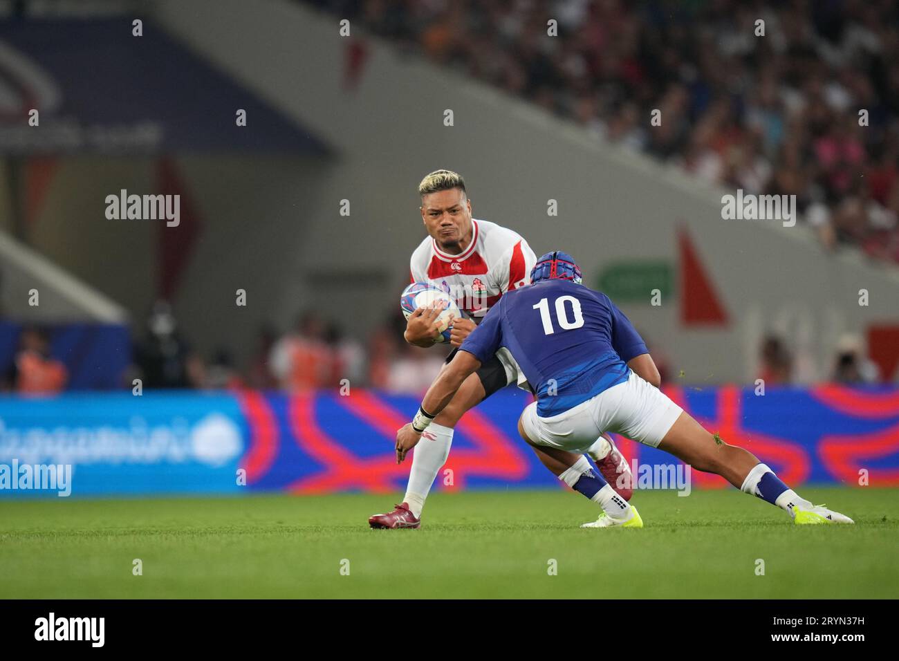 Japan's Lomano Lava Lemeki during the 2023 Rugby World Cup Pool D match ...