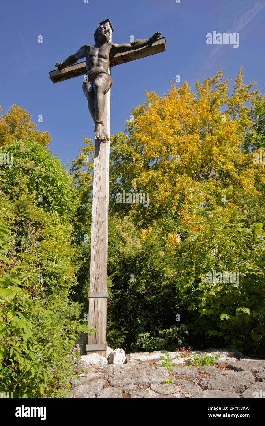 Biblical sculptures on the Calvary, Bad Toelz, Isar Valley, Isar, Upper ...