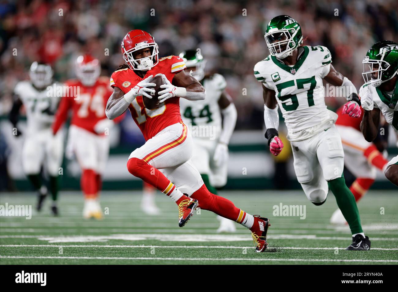 Kansas City Chiefs running back Isiah Pacheco (10) carries the ball ...
