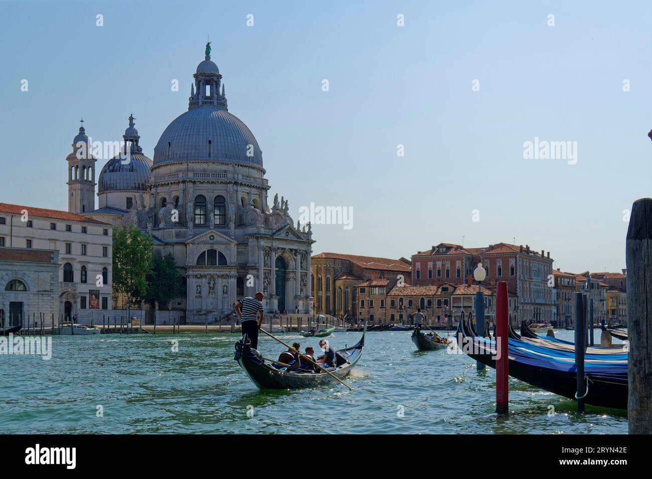 Gondolas In Front Of The Basilica Di Santa Maria Della Salute Grand