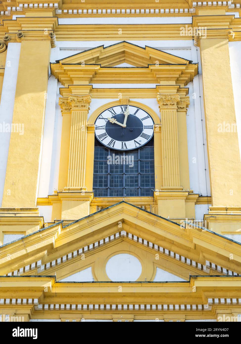 Tower clock of the Petrini Church, town church of Kitzingen designed by ...