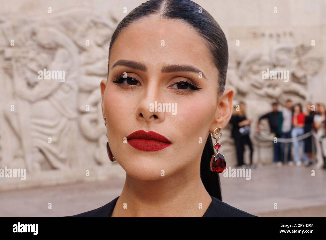 Dy Miryan arrives for the Elie Saab Spring/Summer 2024 womenswear ...