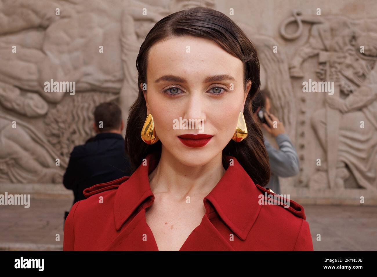 Mary Leest arrives for the Elie Saab Spring/Summer 2024 womenswear ...