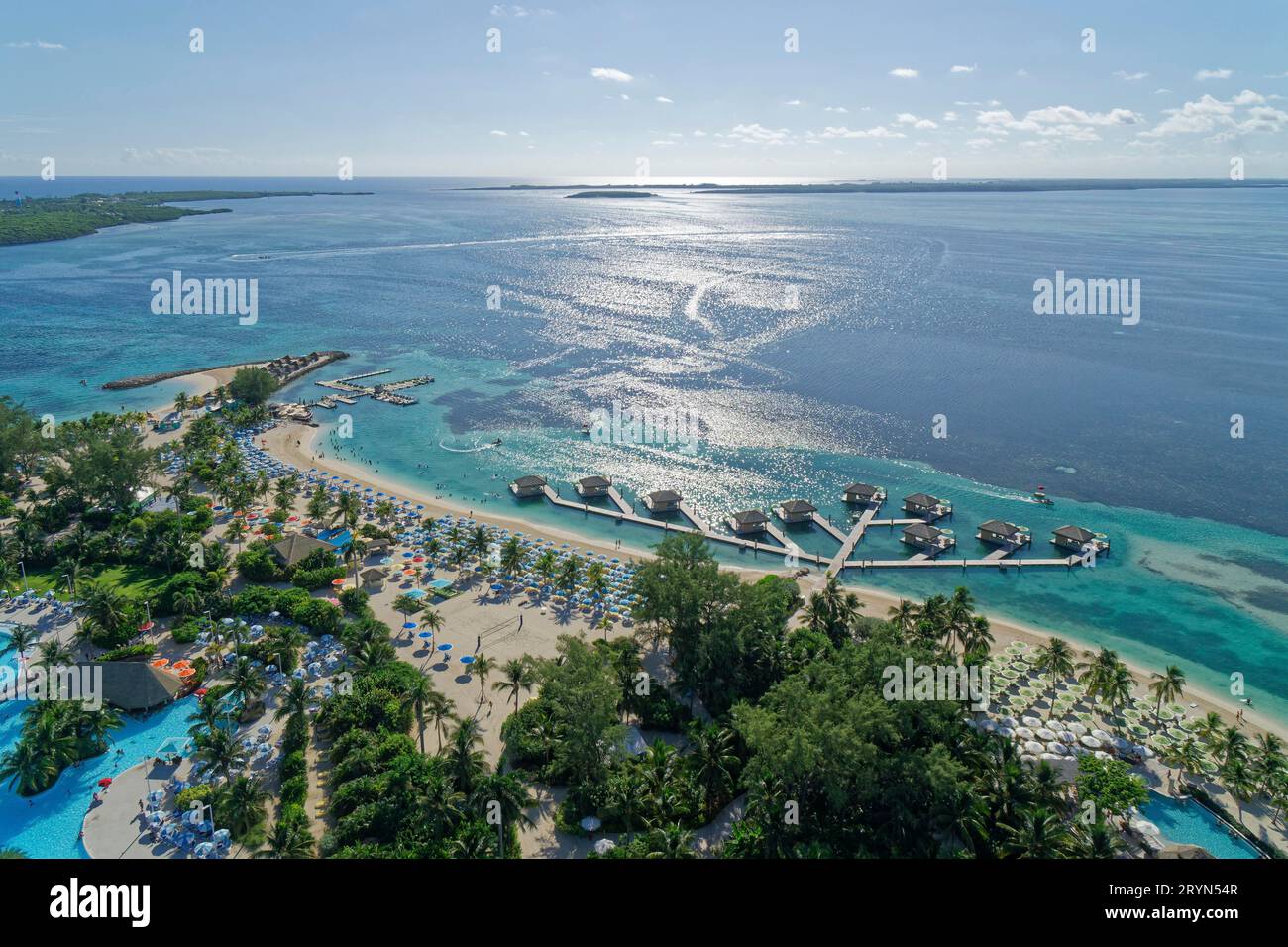 Royal Caribbean International shipping company, view from a tethered ...