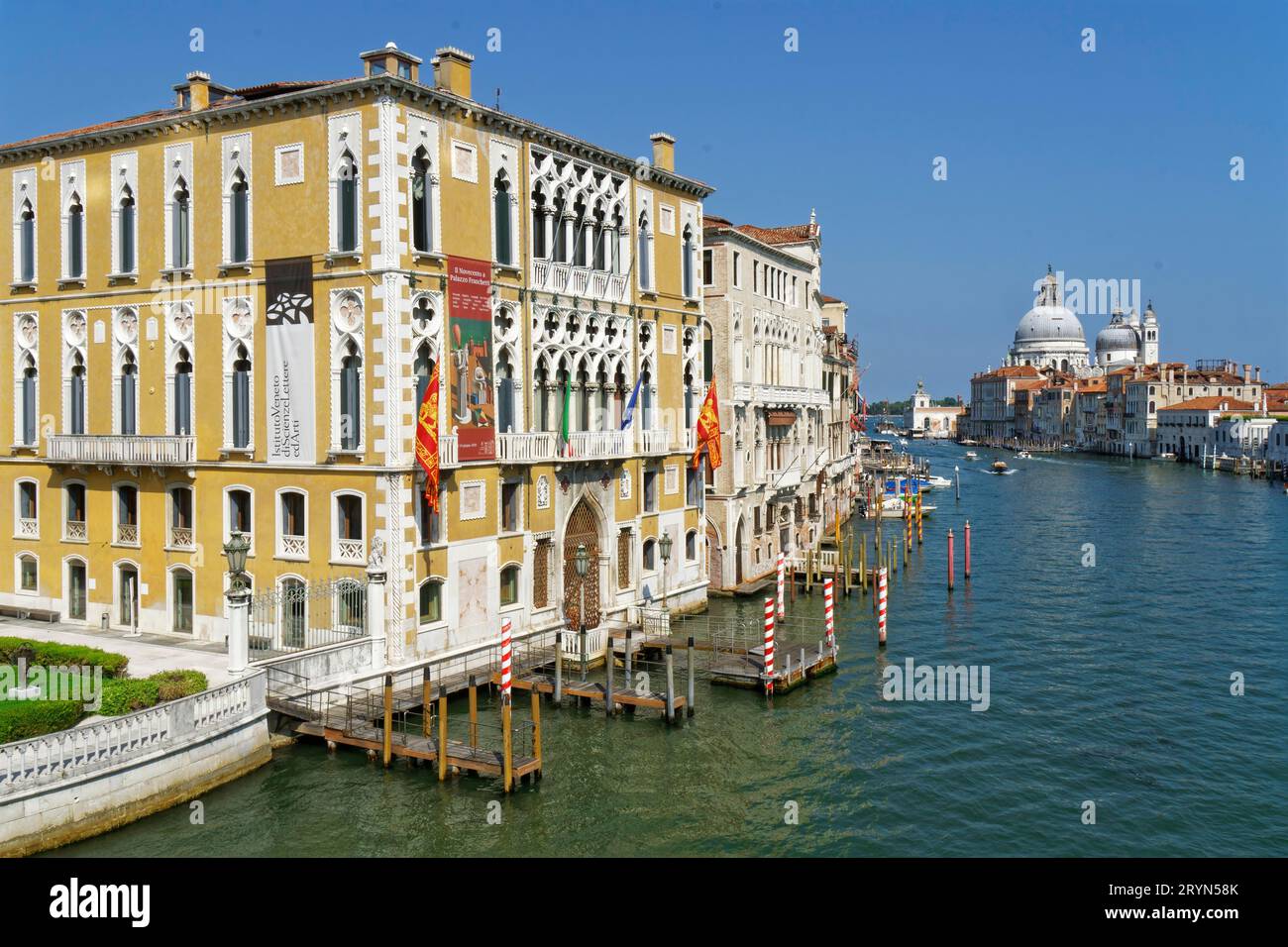 View from the Ponte dell'Accademia to Palazzo Franchetti and Basilica ...