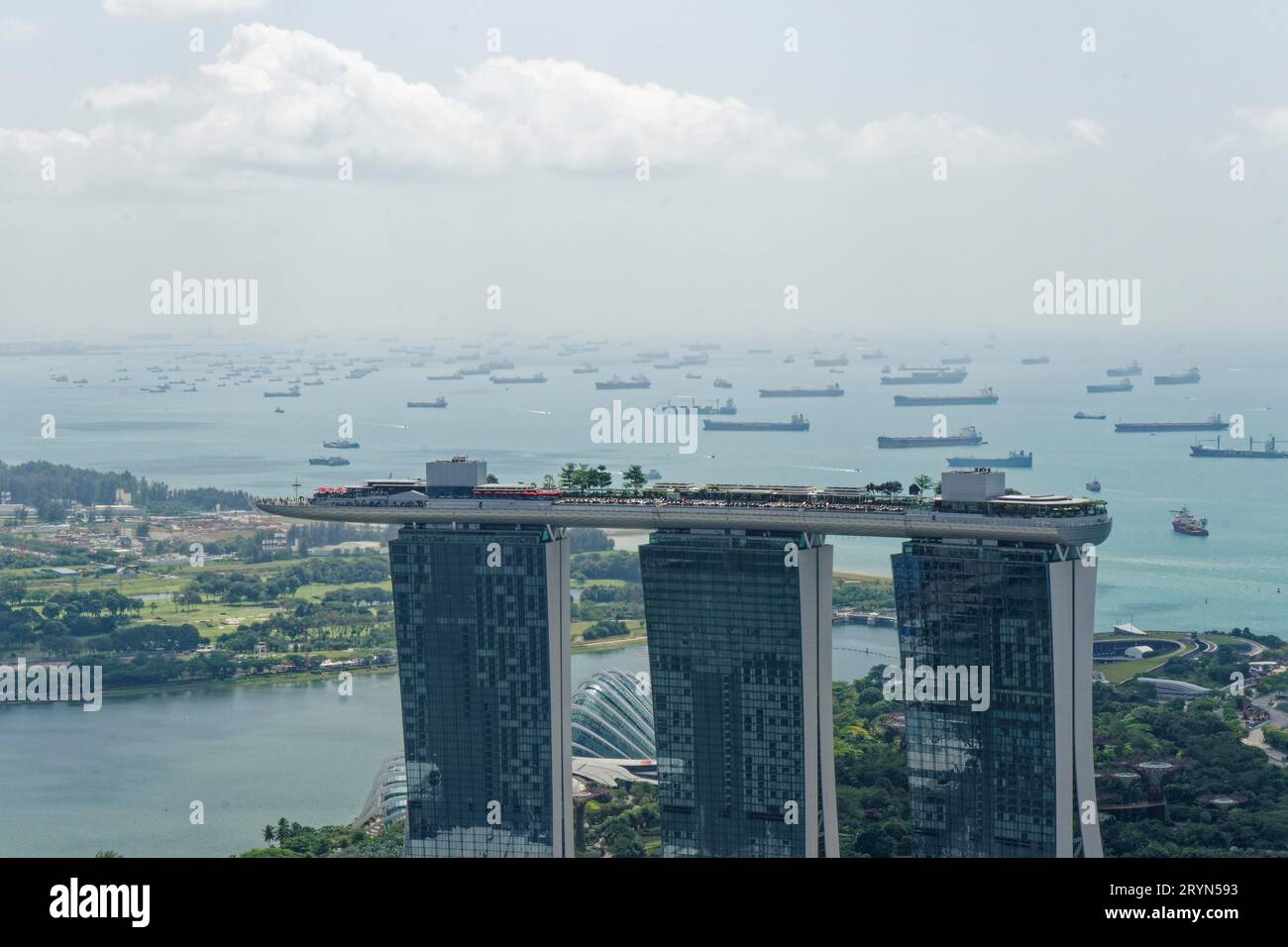 View of the harbour and the Marina Bay Sands Hotel, Singapore from the ...