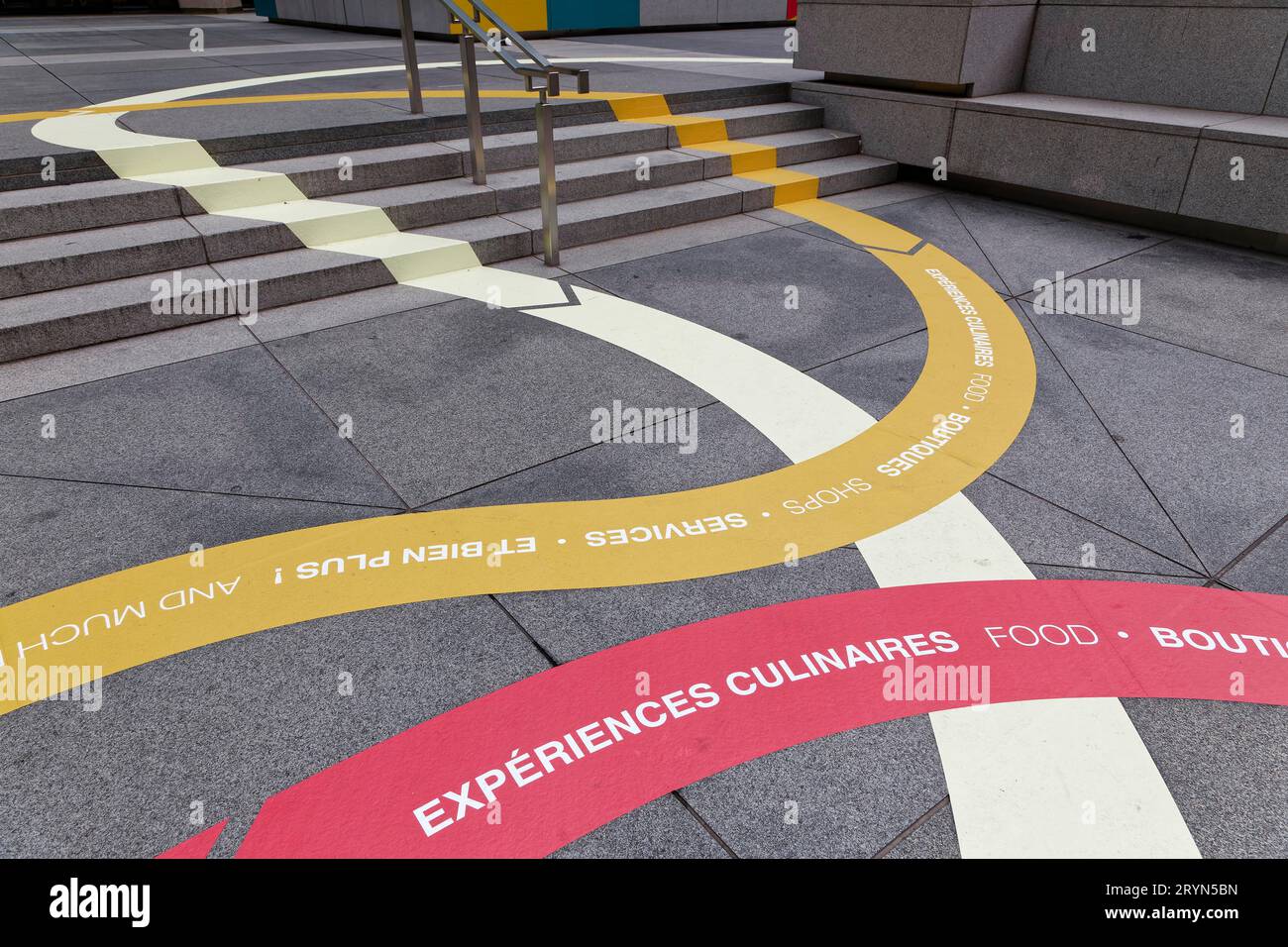 Direction signs, plaza, Place Ville Marie, new city centre, Montreal ...