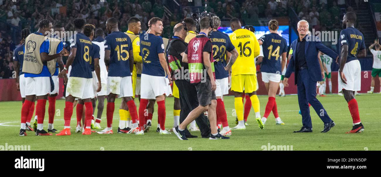 Didier DESCHAMPS Coach France in suit happy after the match with his ...