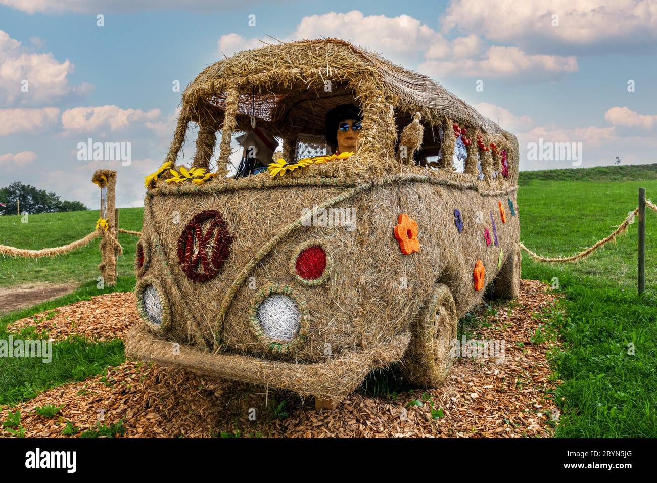 Straw sculpture competition, VW Bulli T1, Hoechenschwand, Black Forest ...