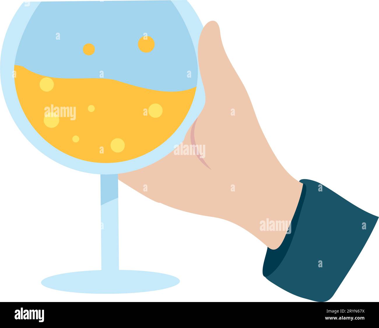 champagne cup toasting with hand holding Stock Vector Image & Art - Alamy