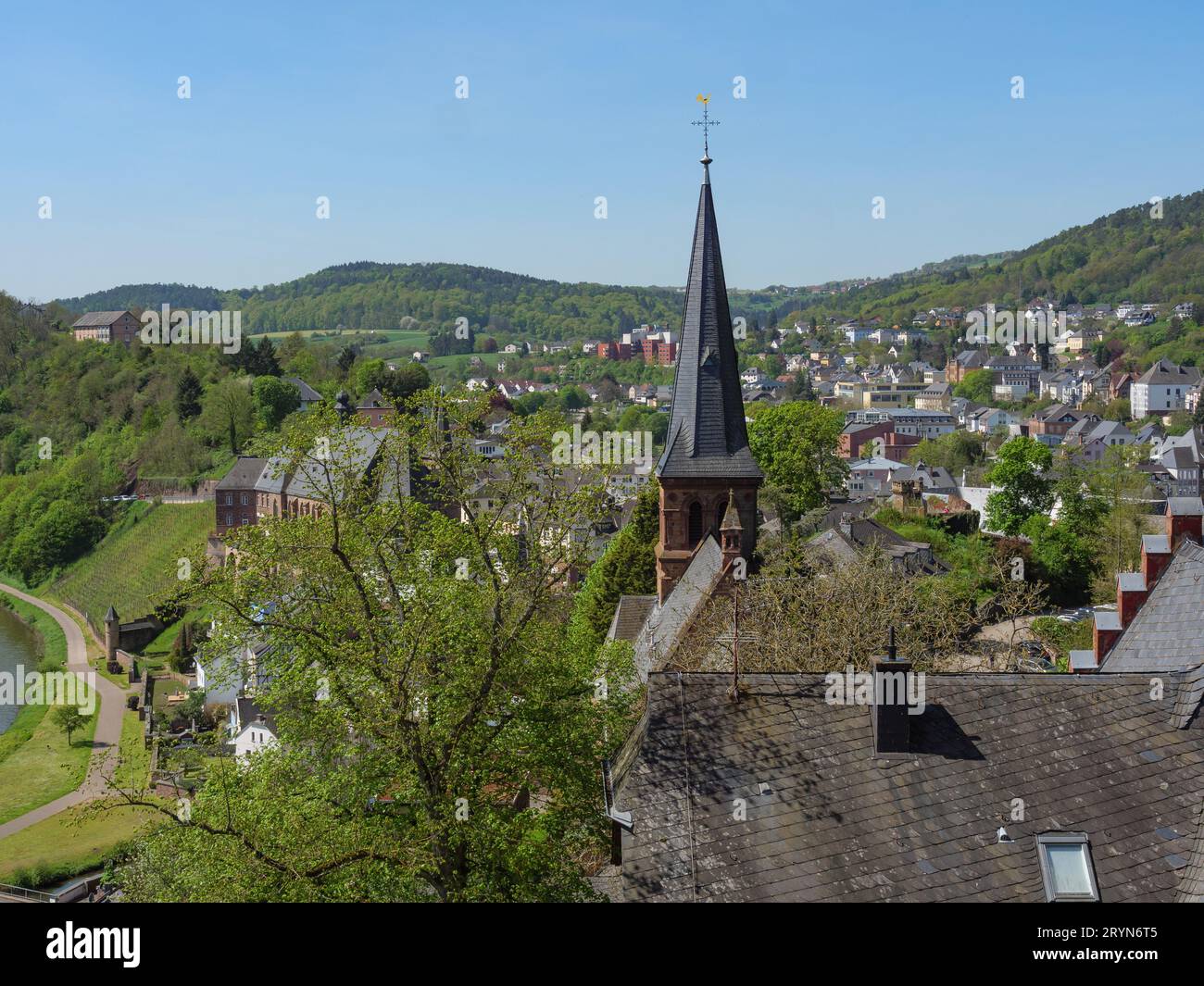 Saarburg city at the saar river Stock Photo - Alamy