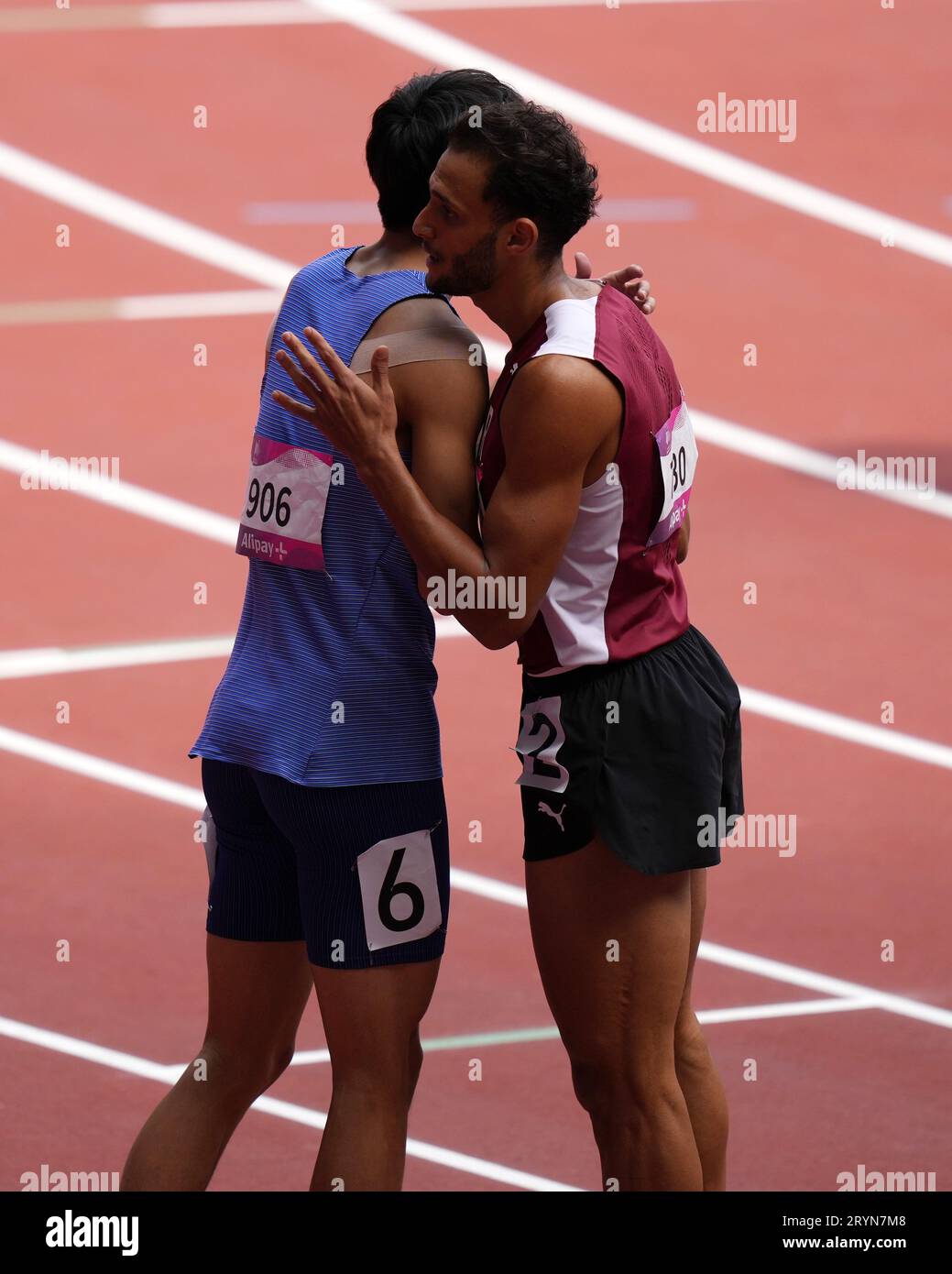 Hangzhou, China's Zhejiang Province. 2nd Oct, 2023. Bassem Hemeida(R ...
