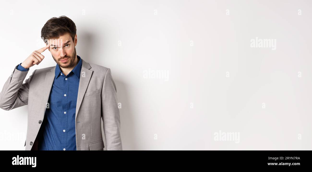 Man face stupid annoyed white hi-res stock photography and images - Alamy