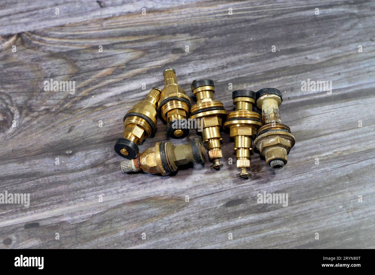 plumbing and maintenance concept background at home, faucet body ...