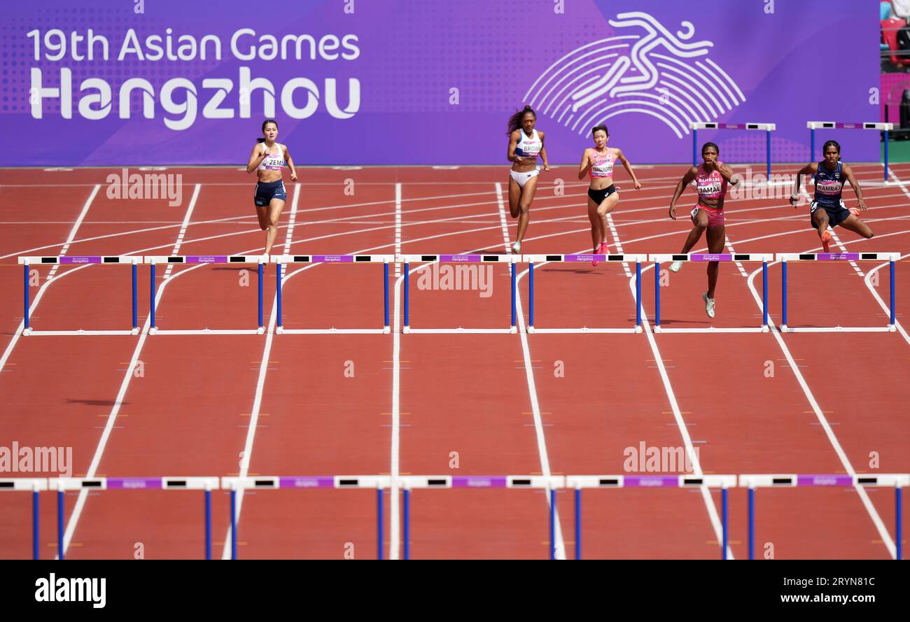 Hangzhou, China's Zhejiang Province. 2nd Oct, 2023. Athletes compete ...