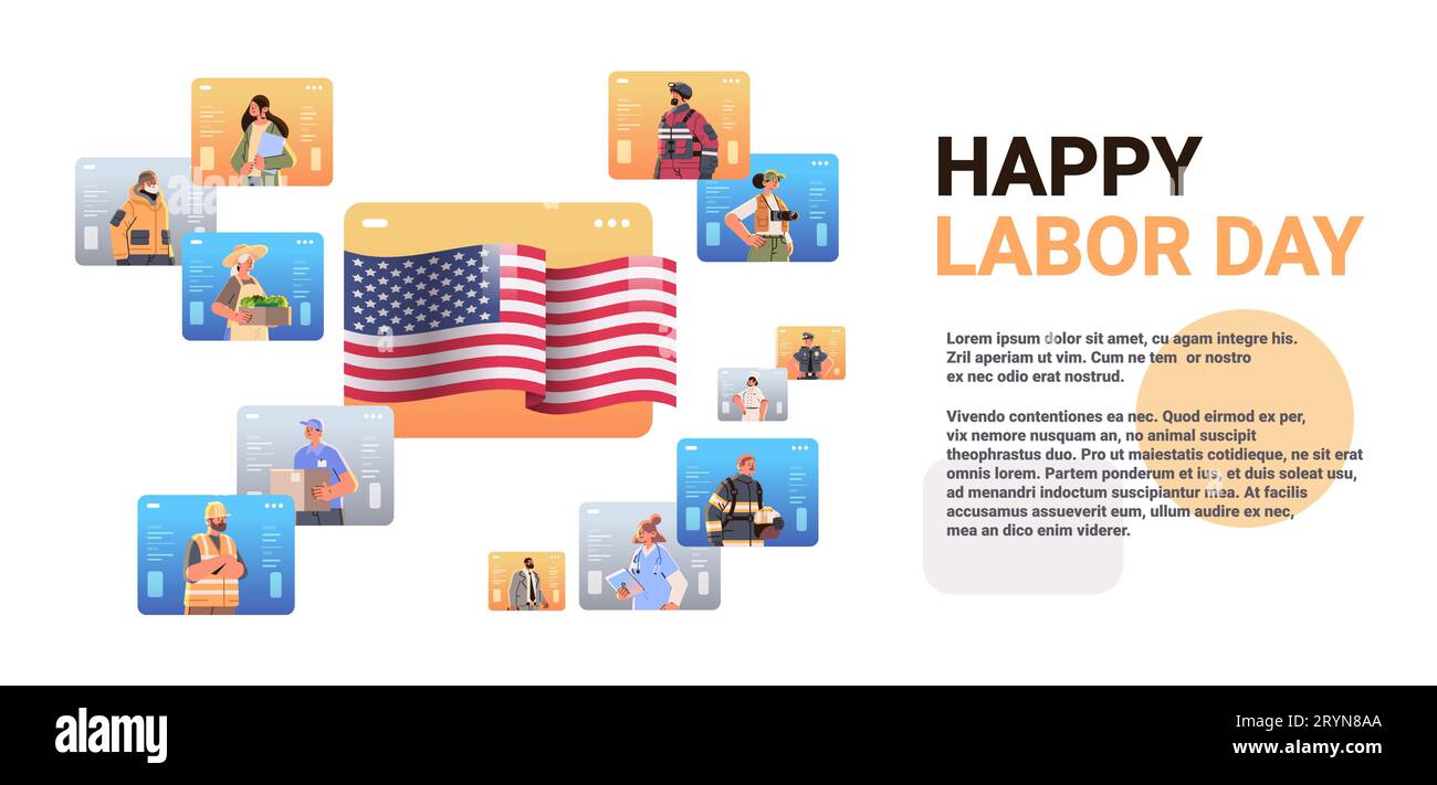 set different occupation people diverse workers of various professions ...