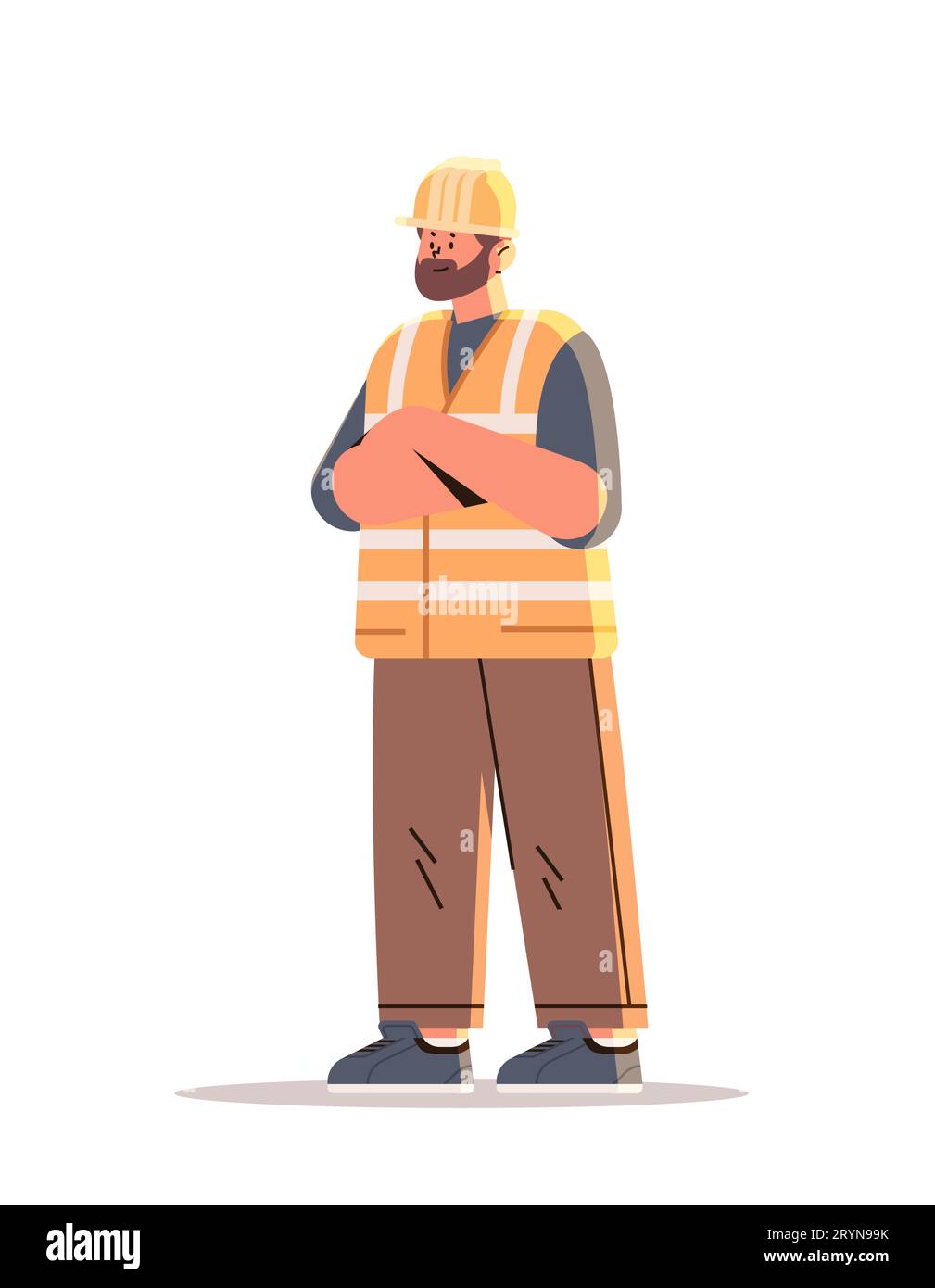 inspector or foreman in hardhat controlling building process inspector ...