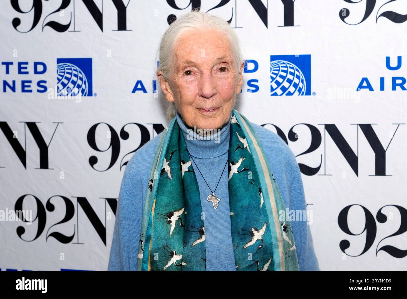 Jane Goodall poses after appearing on stage at 92NY on Sunday, Oct. 1 ...