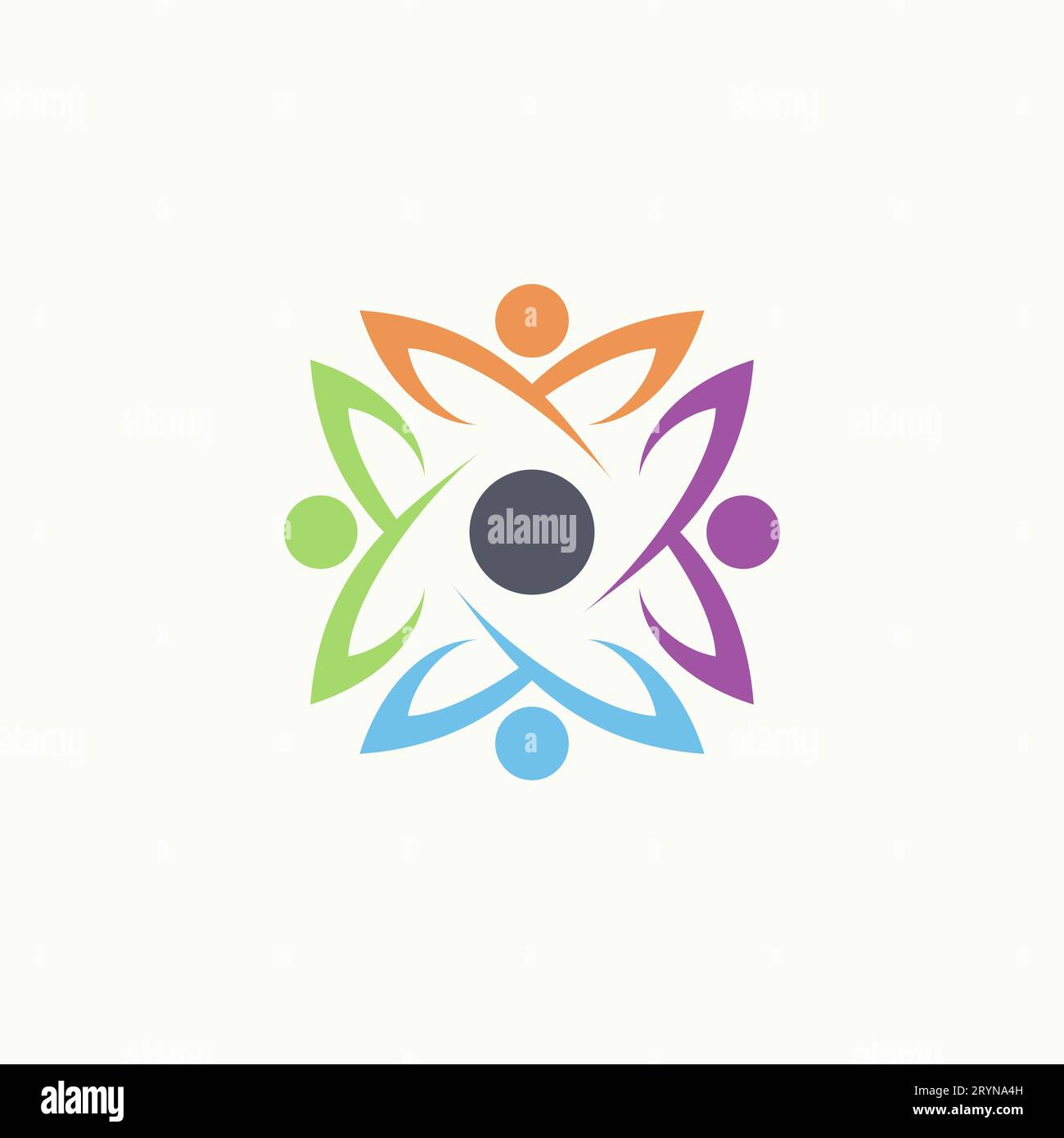 Logo design graphic concept creative abstract premium vector stock 4 human body silhouette like ...