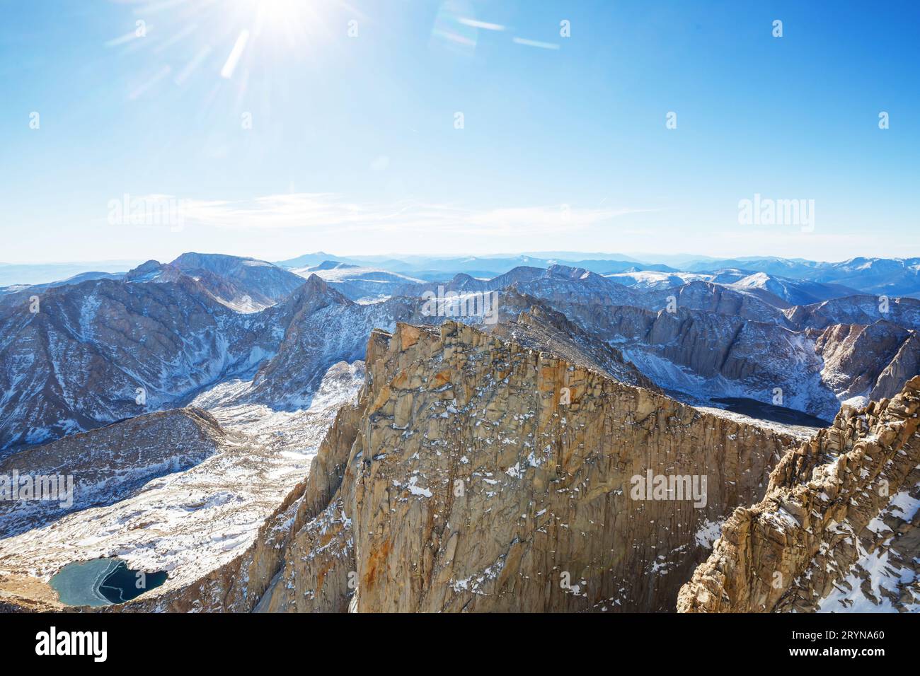 Hiking in the Sierra Nevada, a high mountain range in California, USA ...