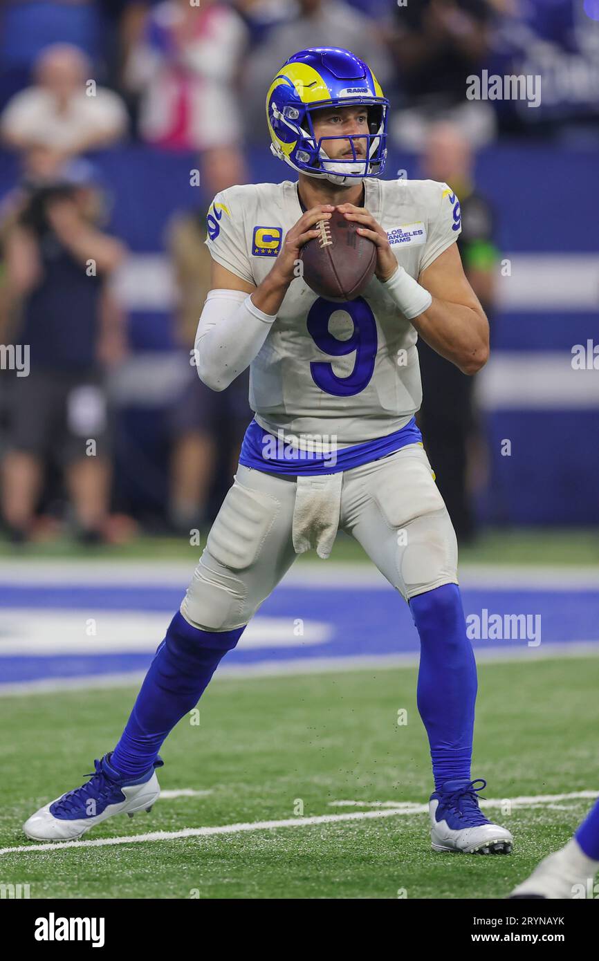 Indianapolis, IN USA; Los Angeles Rams quarterback Matthew Stafford (9 ... Indianapolis, IN USA; Los Angeles Rams quarterback Matthew Stafford (9 ...