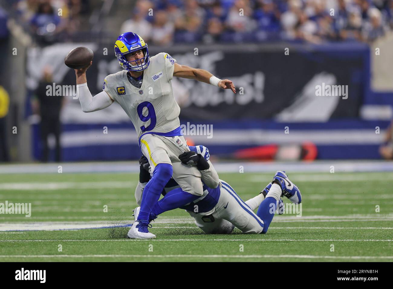 Indianapolis, IN USA; Los Angeles Rams quarterback Matthew Stafford (9 ... Indianapolis, IN USA; Los Angeles Rams quarterback Matthew Stafford (9 ...