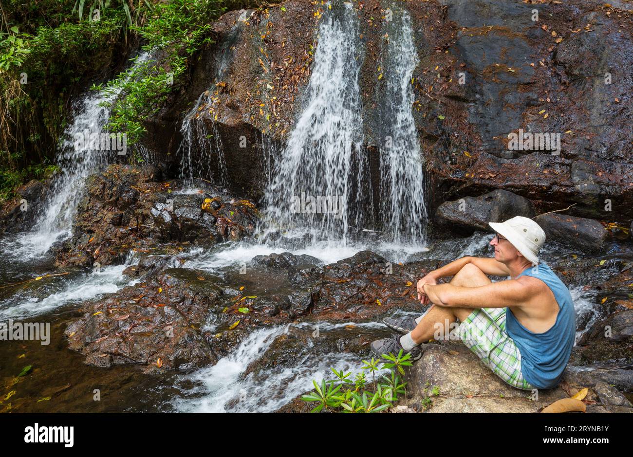 Waterfall in Belize Stock Photo - Alamy