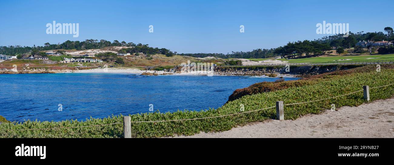 The iconic coastline along the famous 17 Mile Drive, Monterey CA Stock ...
