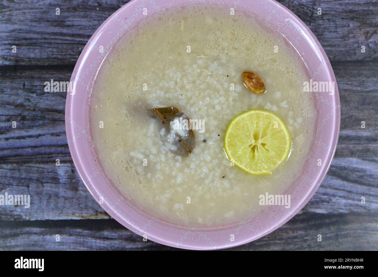 Pigeon rice soup or Shorbet hamam, an Egyptian soup prepared by boiling ...