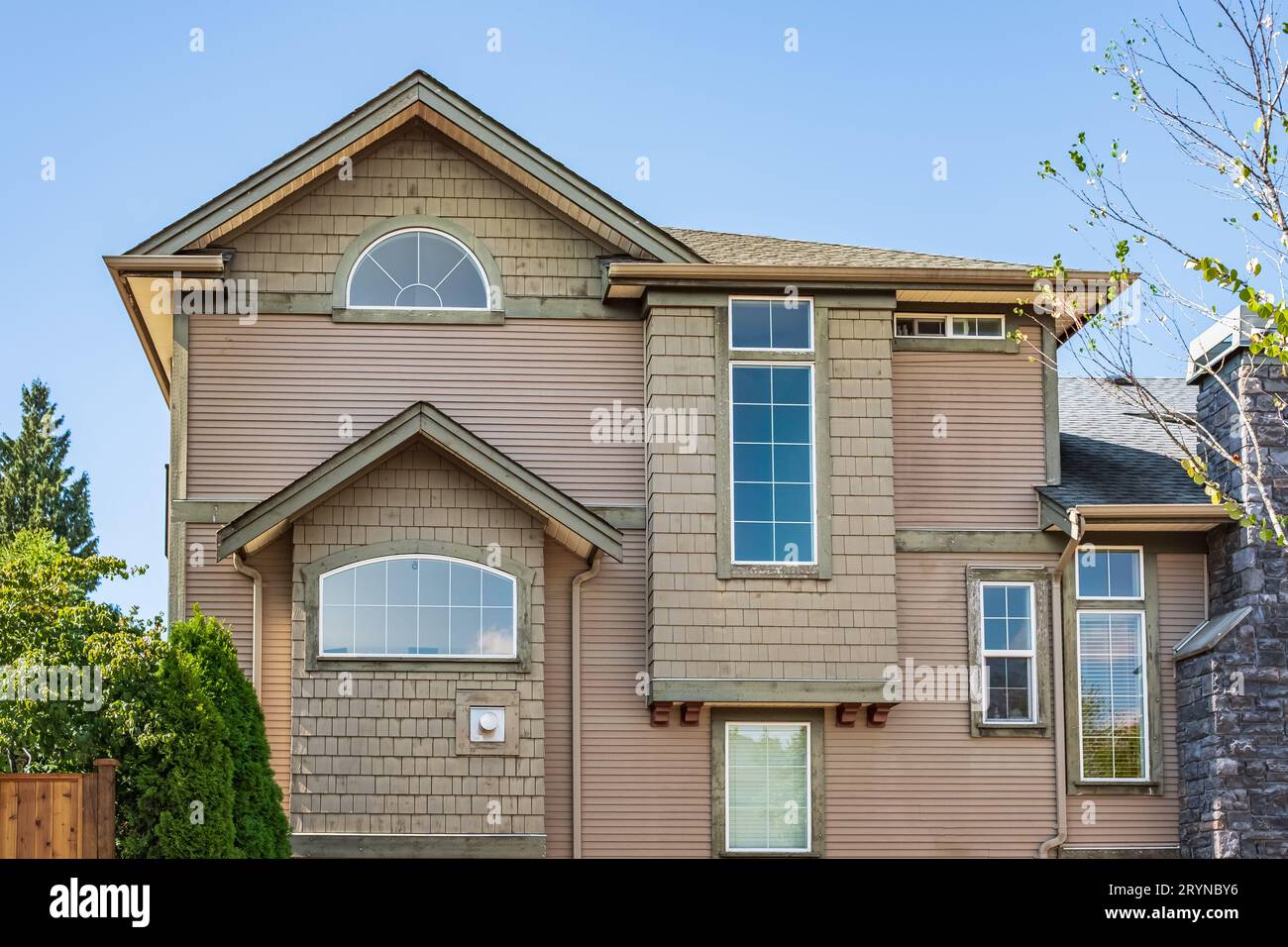 Luxury Homes Front Windows Real Estate Exterior Front House On A Sunny