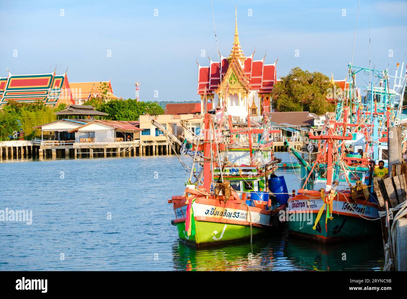 Bangsaray Pattaya Thailand, fishing harbor at the fishing village ...