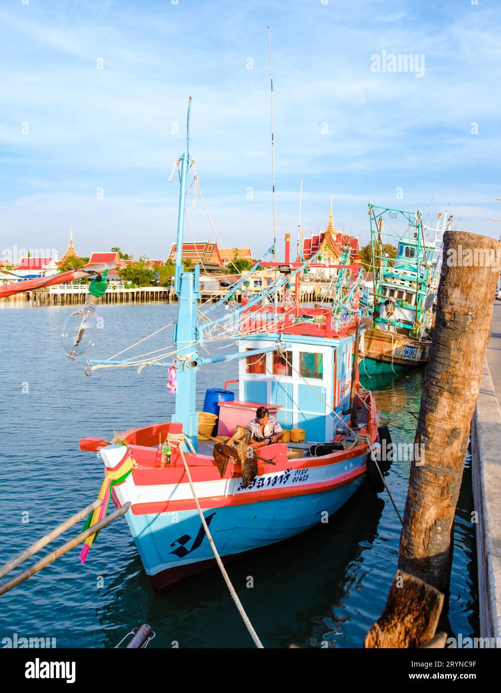 Bangsaray Pattaya Thailand, fishing harbor at the fishing village ...