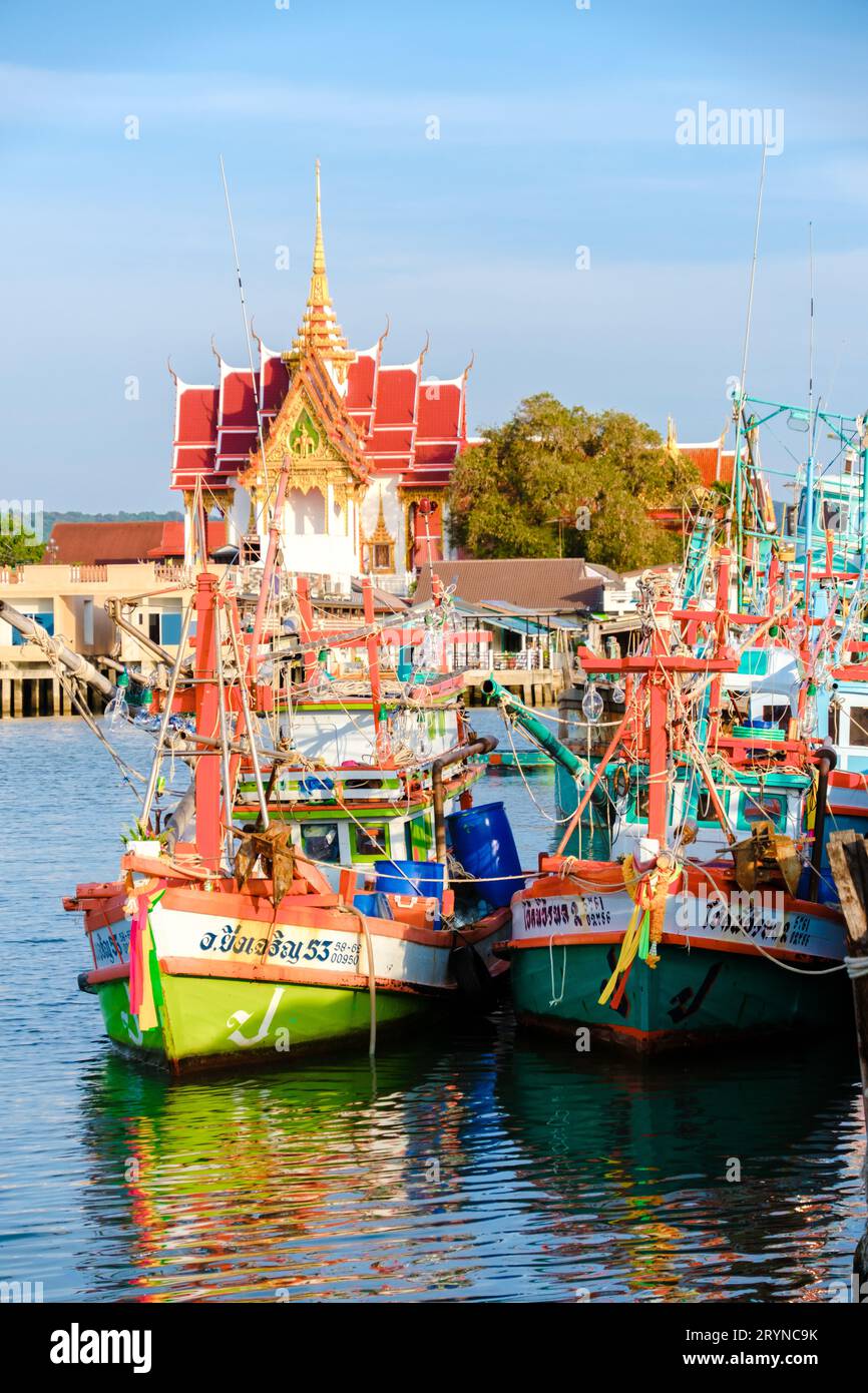 Bangsaray Pattaya Thailand, fishing harbor at the fishing village ...