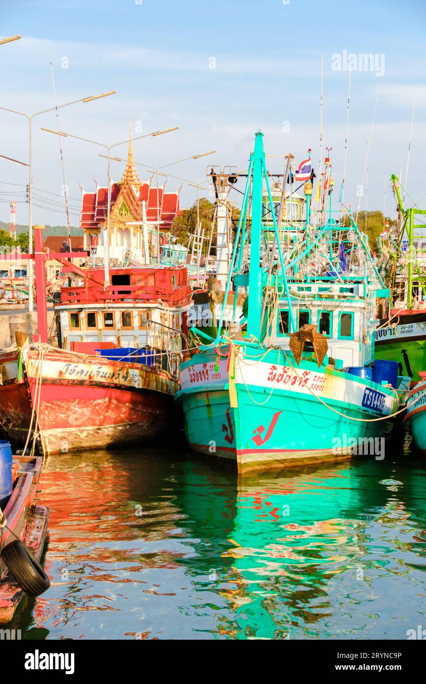 Bangsaray Pattaya Thailand, fishing harbor at the fishing village ...