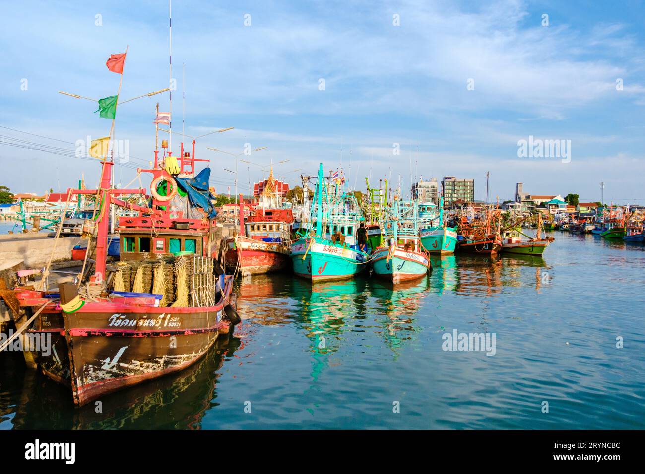 Bangsaray Pattaya Thailand, fishing harbor at the fishing village ...
