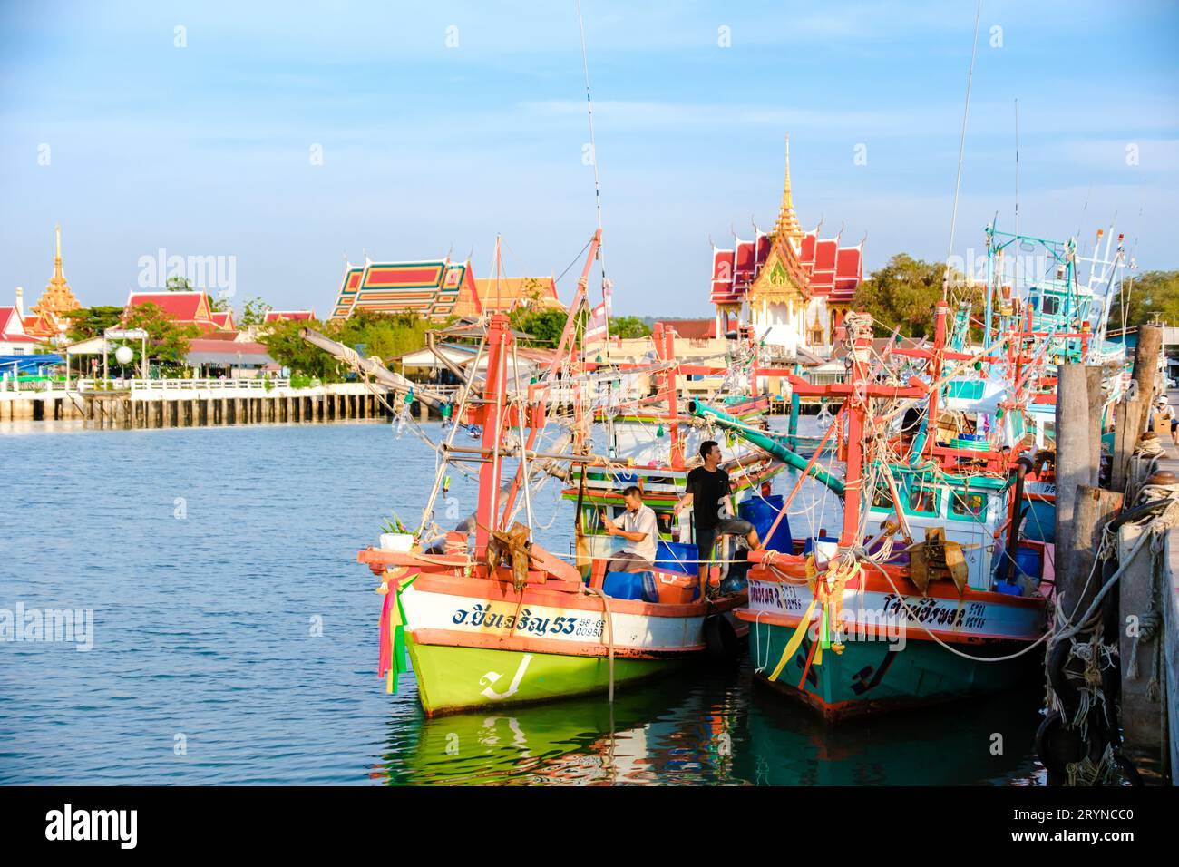 Bangsaray Pattaya Thailand, fishing harbor at the fishing village ...