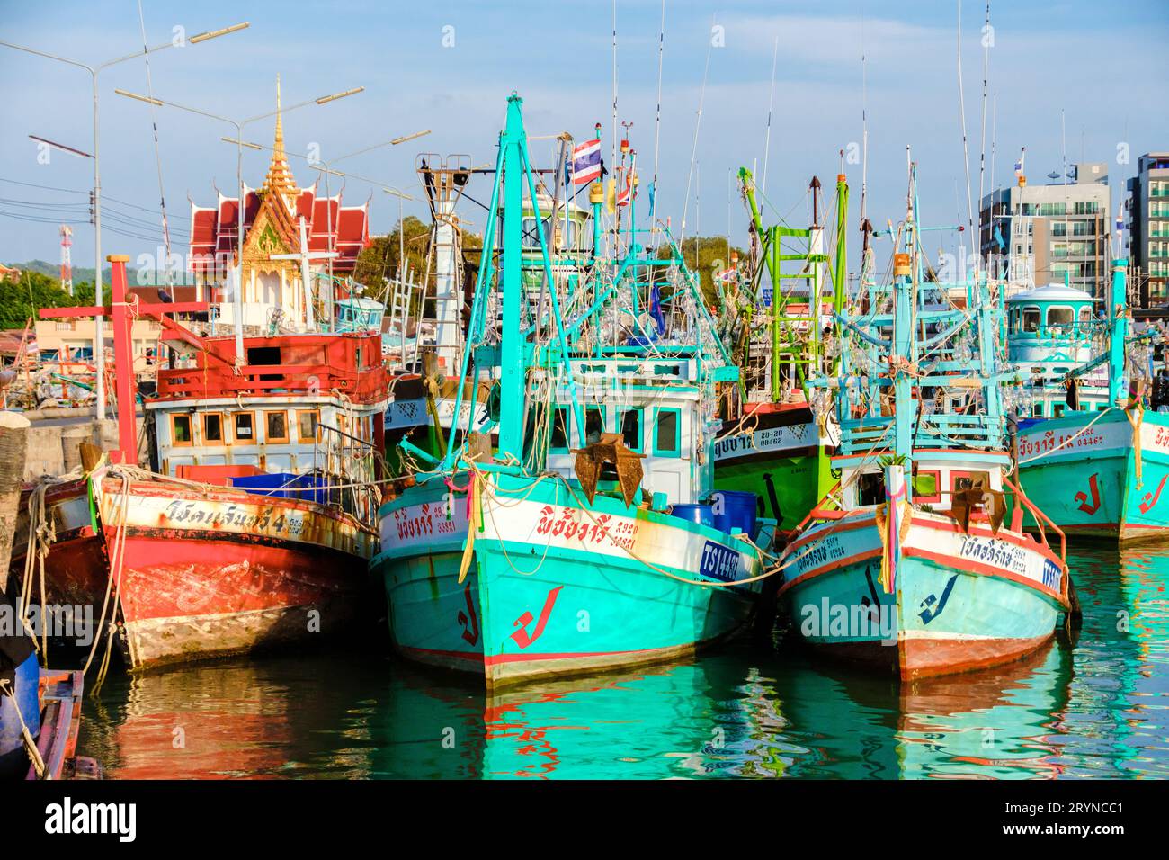 Bangsaray Pattaya Thailand, fishing harbor at the fishing village ...