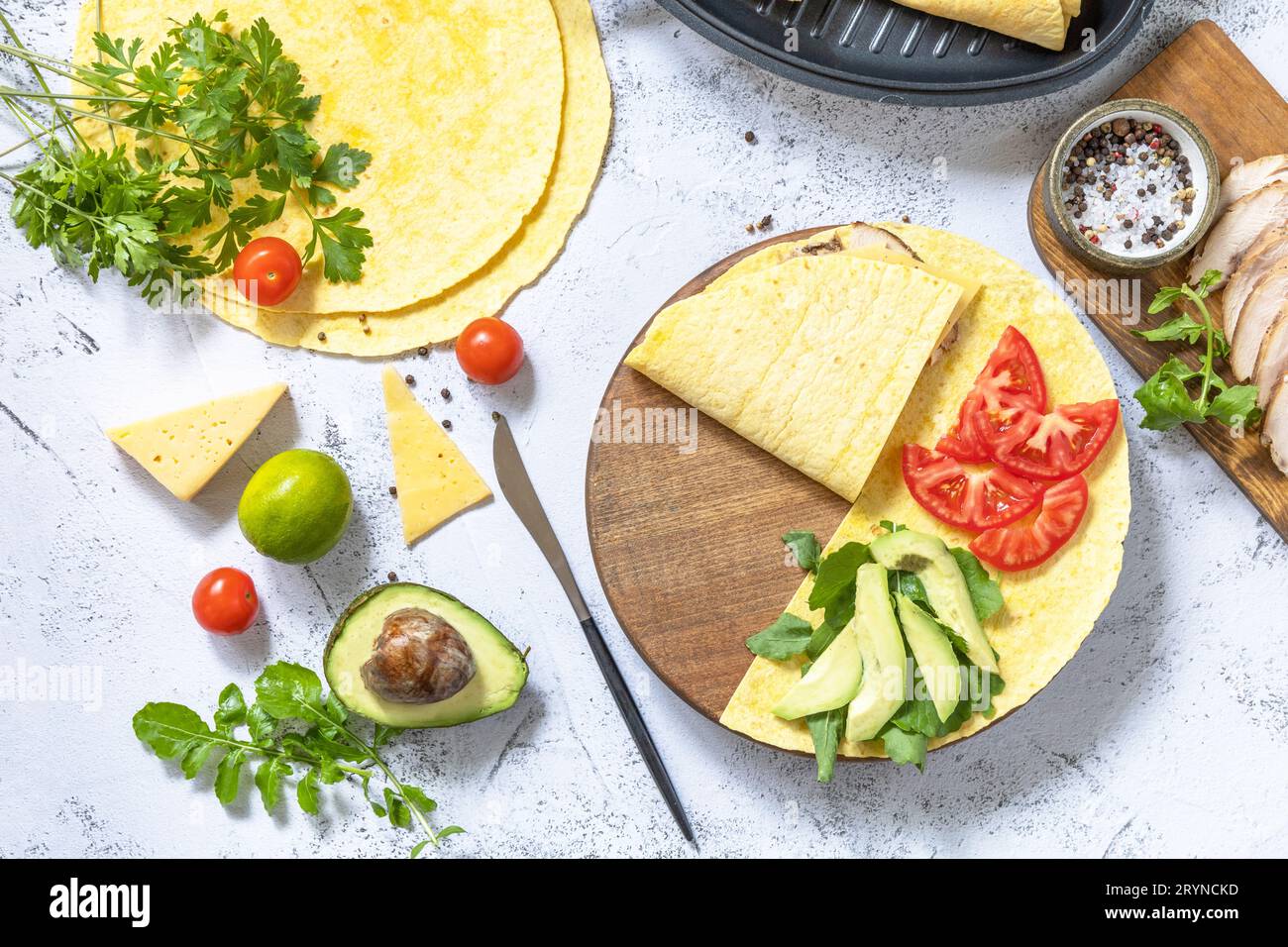 Cooking process for sandwich and ingredients. Sandwich chicken Mexican ...