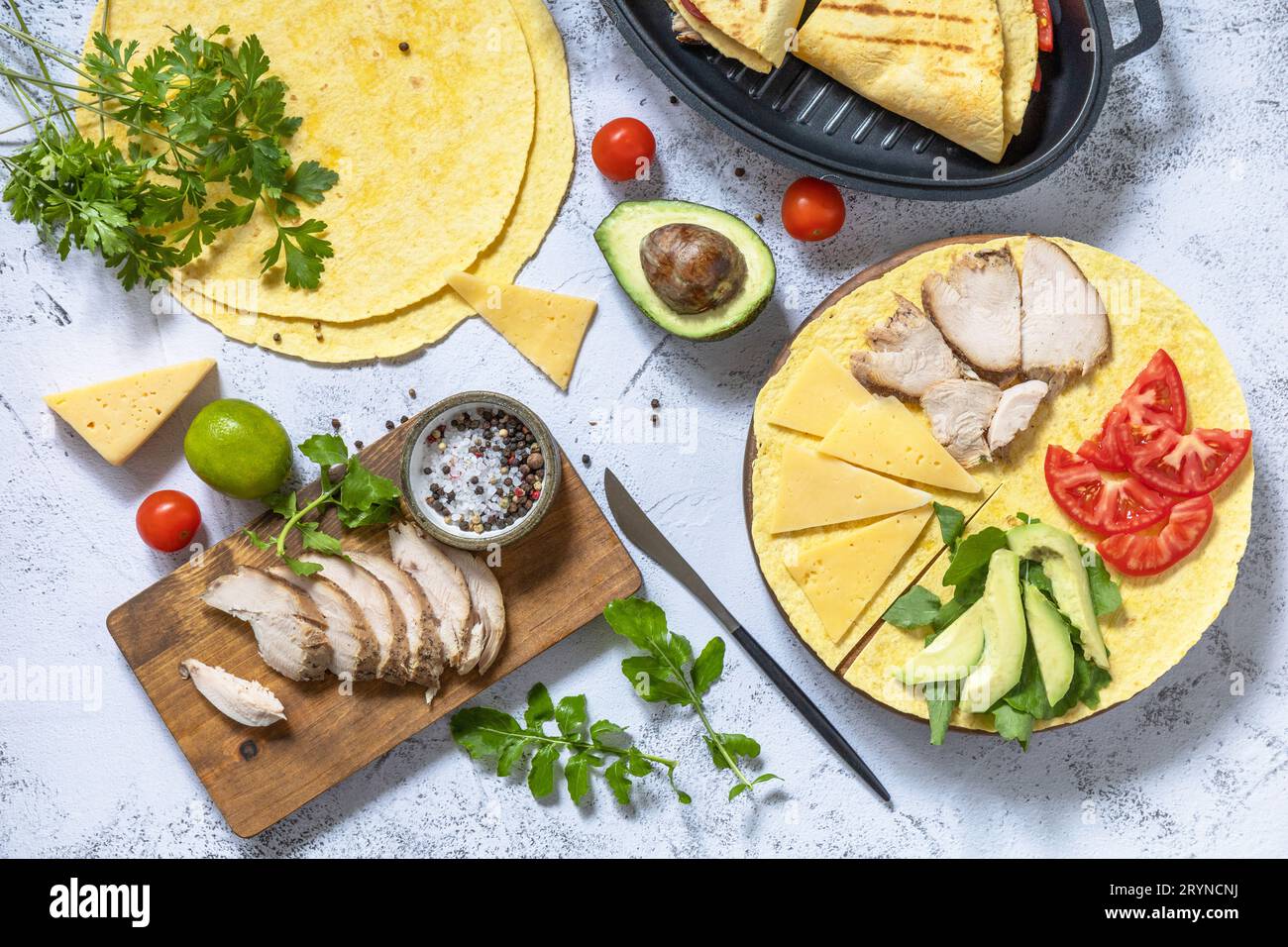 Cooking process for sandwich and ingredients. Sandwich chicken Mexican ...