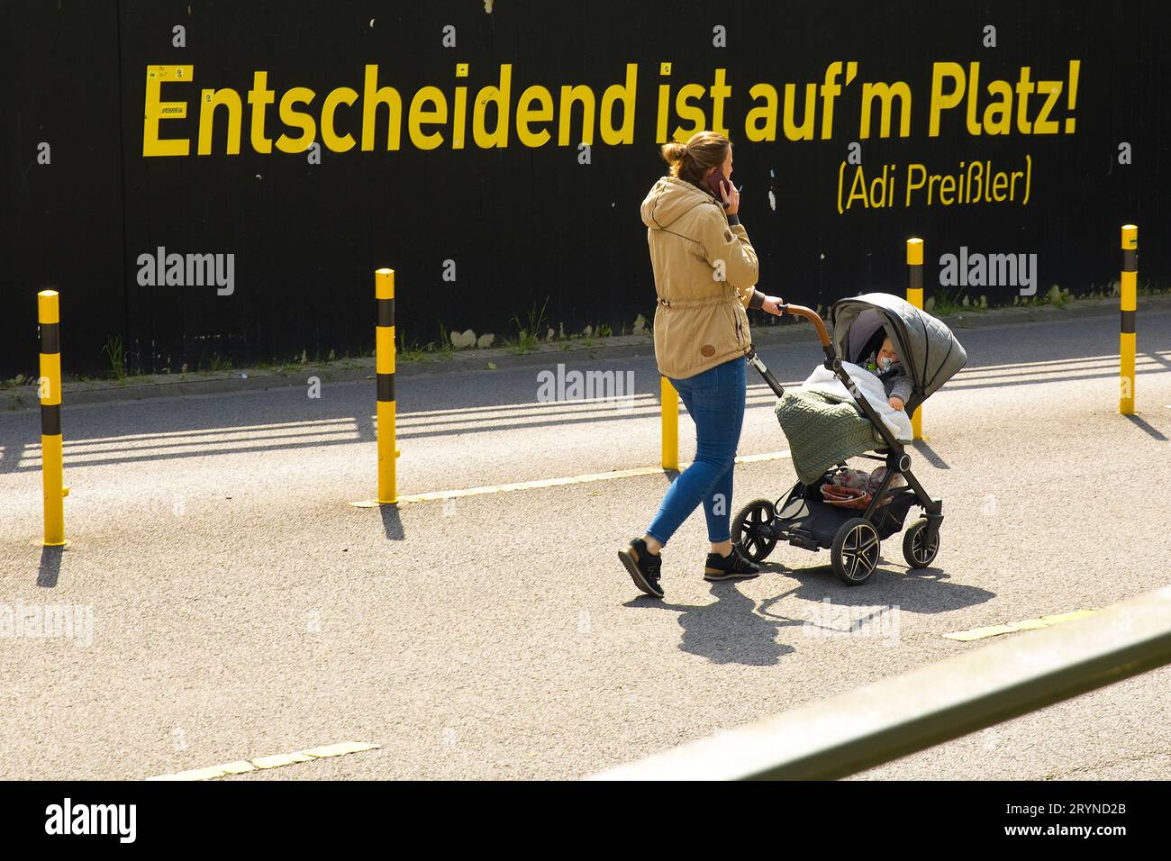 Entrance to the multi-storey car park at the BVB fan world of Borussia ...