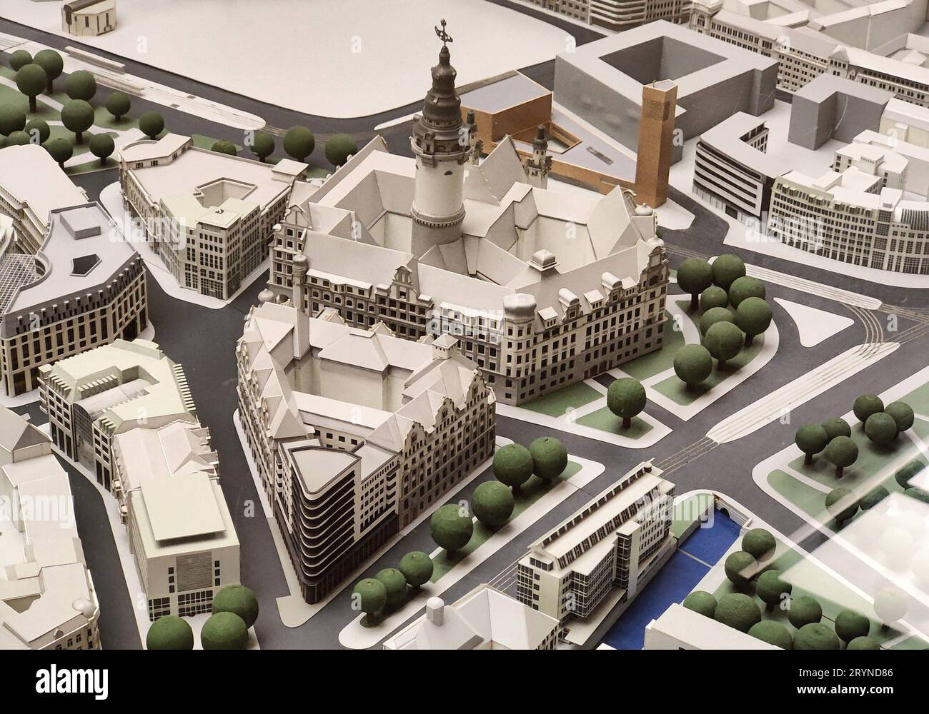 Model of the New Town Hall, Neues Rathaus, Leipzig, Saxony, Germany ...