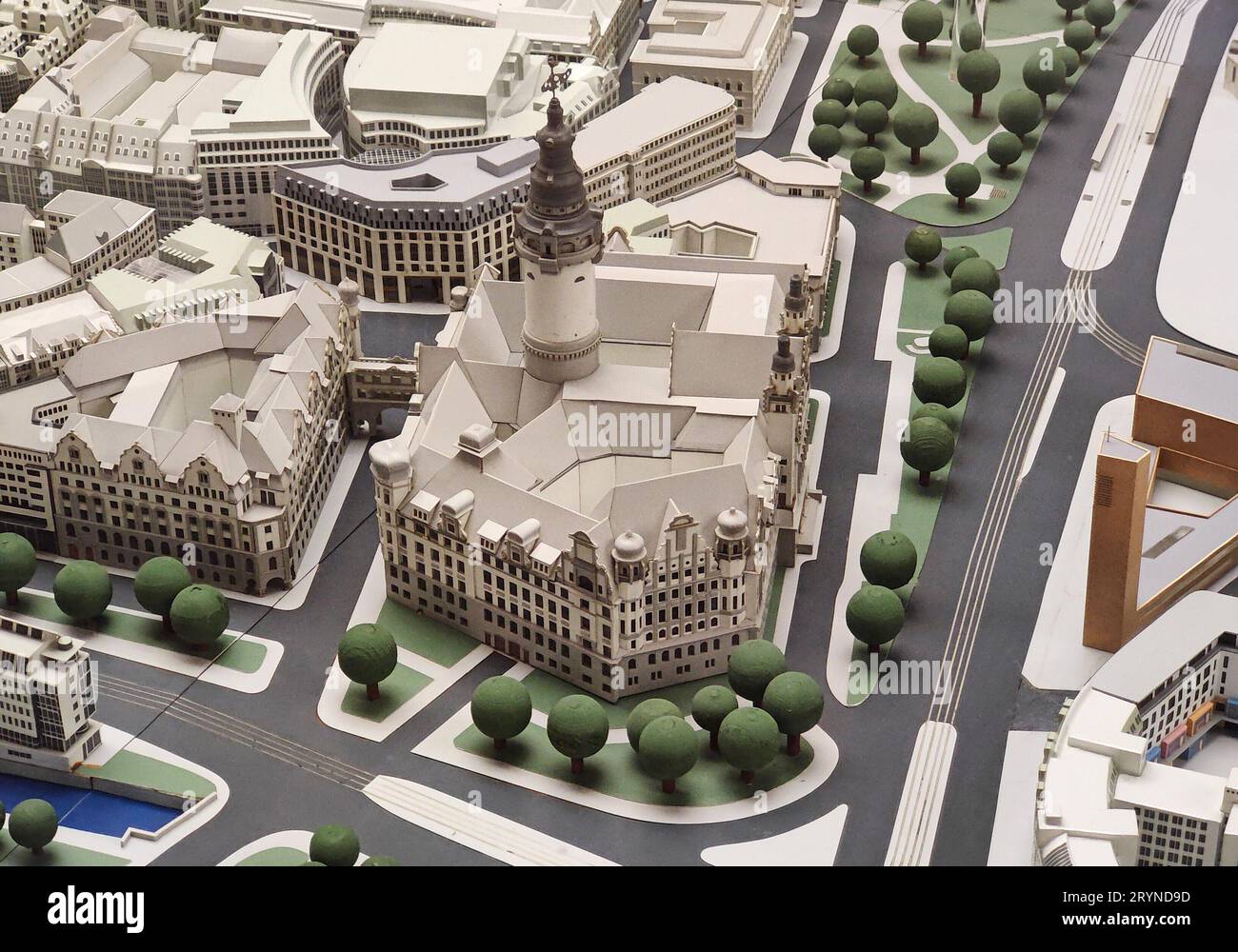 Model of the New Town Hall, Neues Rathaus, Leipzig, Saxony, Germany ...
