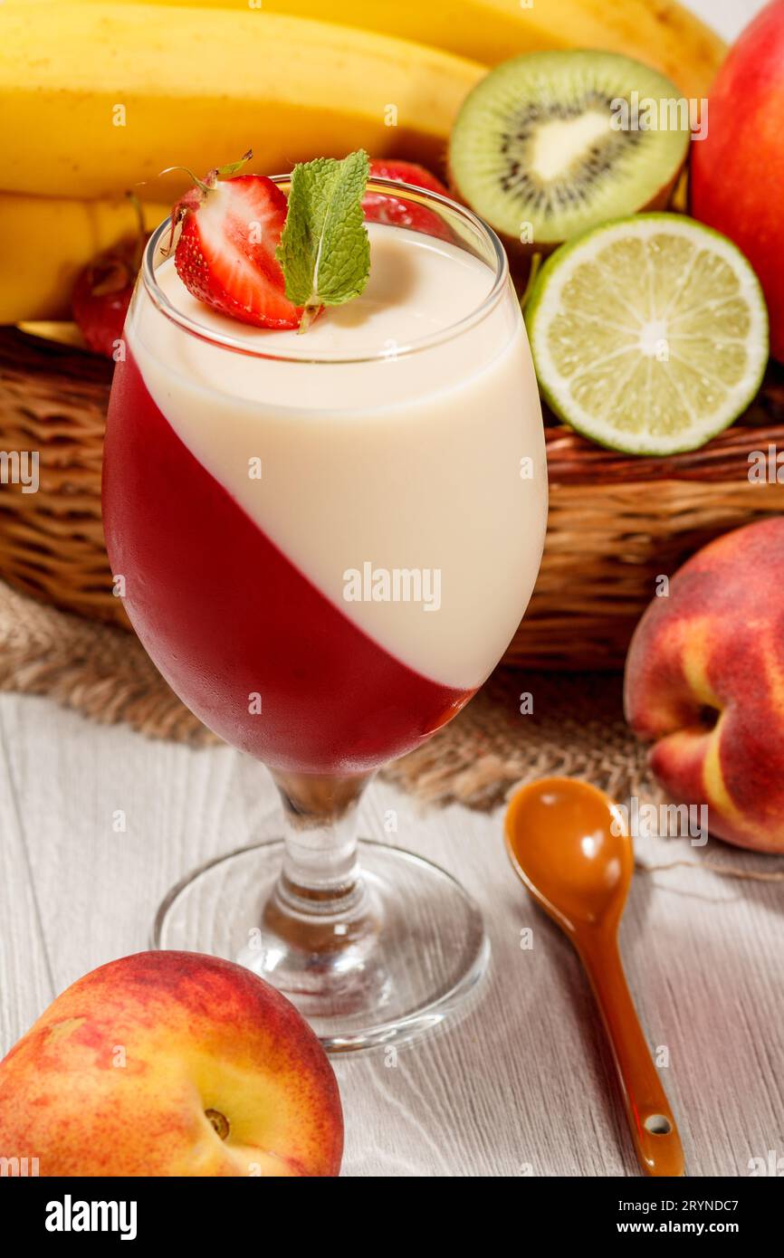 Cherry milk jelly strawberry hi-res stock photography and images - Alamy